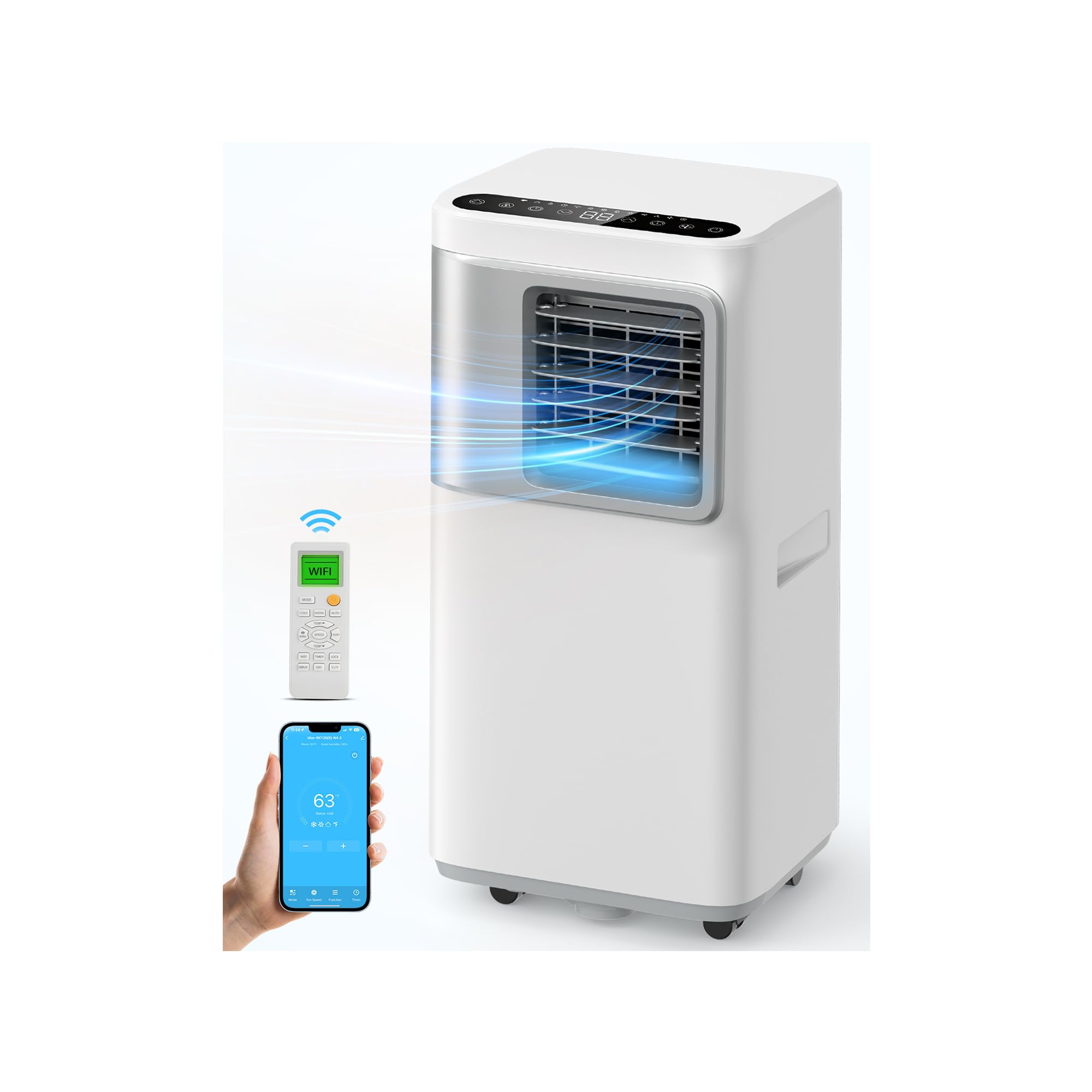 Portable-Air-Conditioners-16,000-Btu - AC Unit 5 in 1 Wifi Smart Air ...