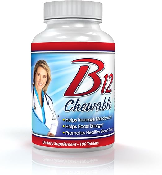 Vitamin B12 Chewable - 1000mcg, Methylcobalamin, Chewable Cherry Flavor ...