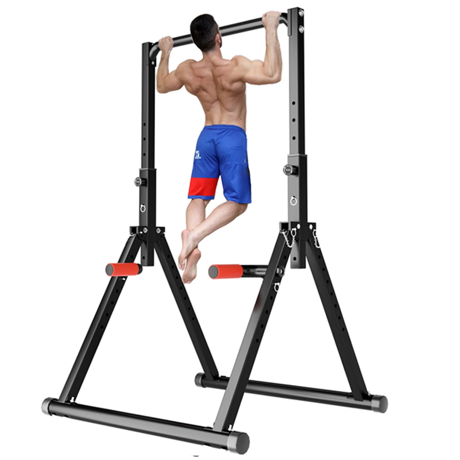Foldable Power Tower Pull Up Bar Station Dip Bar Station Adjustable ...