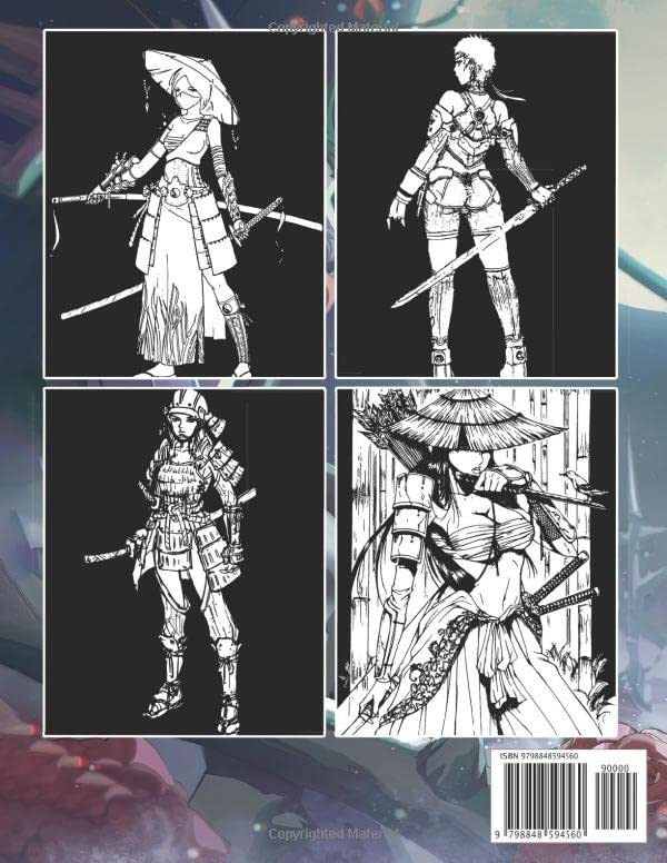 Midnight Samurai Girls Coloring Book: Incredible Illustrations Unleash ...