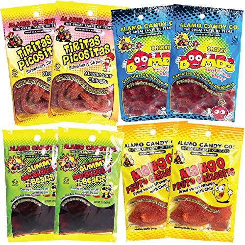 8 Bag Variety Pack of Alamo Mexican Candy - Gummy Bears in Chamoy and ...