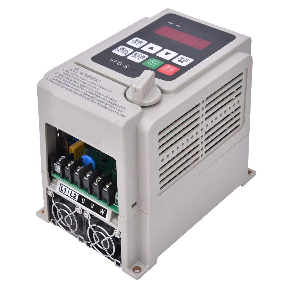 220V VFD, Single-Phase Input 3-Phase Output Frequency Converter Vector Inverter Variable ...