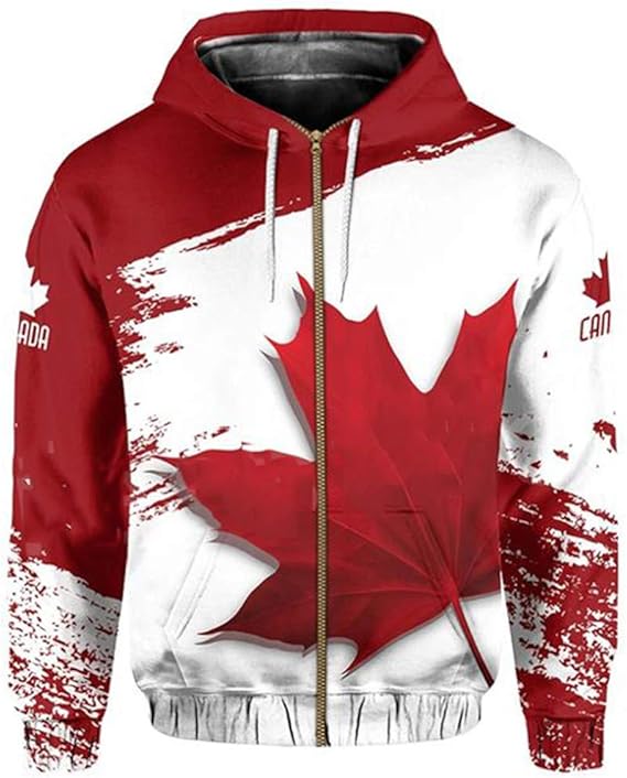 Bandera del País de Canadá Símbolo de Hoja de Arce Colorido Jersey de ...