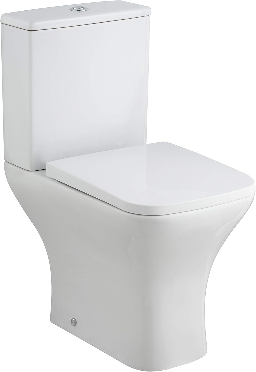 Nuie NCG450 Ava Modern Bathroom Rimless Coupled Toilet Pan, Dual Flush ...