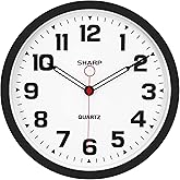 Amazon.com: Sharp Atomic Analog Wall Clock - 12" Black Stylish Frame ...