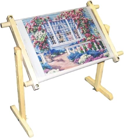Amazon.com: Adjustable Embroidery Stand, Wooden Cross Stitch Frame ...