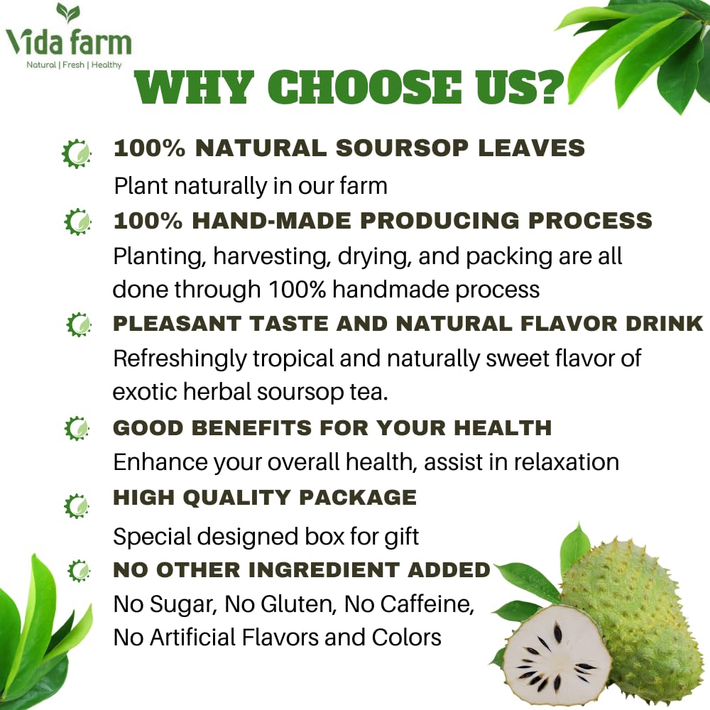 Mua VIDA FARM 255+ Soursop Leaves Tea - Graviola Guanabana Large Dried ...