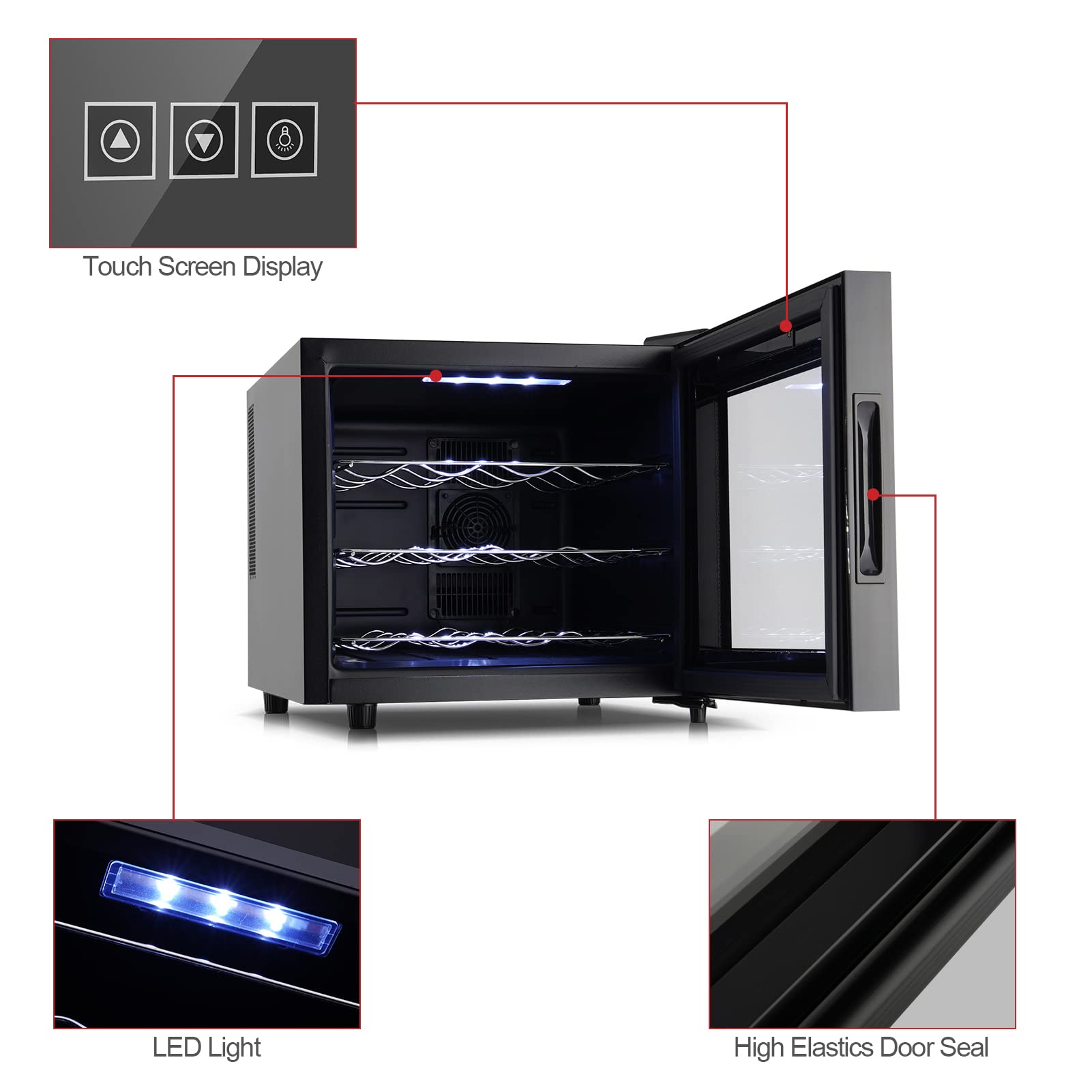 Mua JINJUNYE Wine Cooler Refrigerator, 12 Bottle Wine Fridge Small ...