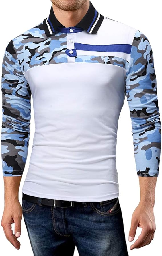 Polo de los hombres de manga larga de algodón de manga larga de ...