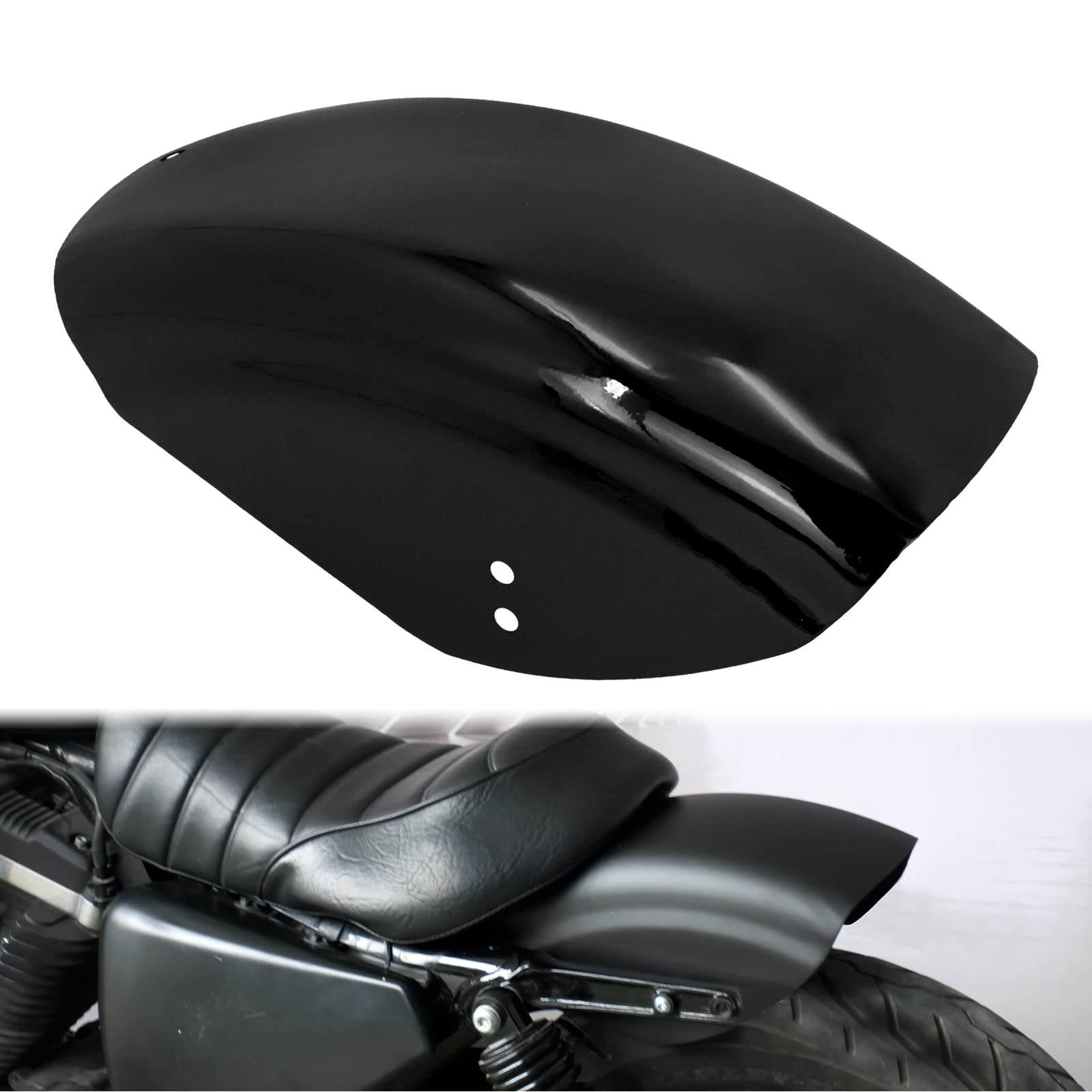 HDBUBALUS Motorcycle Rear Fender 7" Flat Fender Short Mudguard ...