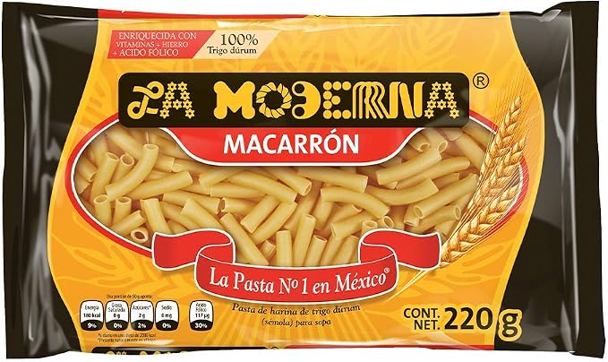 La Moderna, Macarrón, Pasta, 220 Gramos: Amazon.com.mx: Alimentos y Bebidas