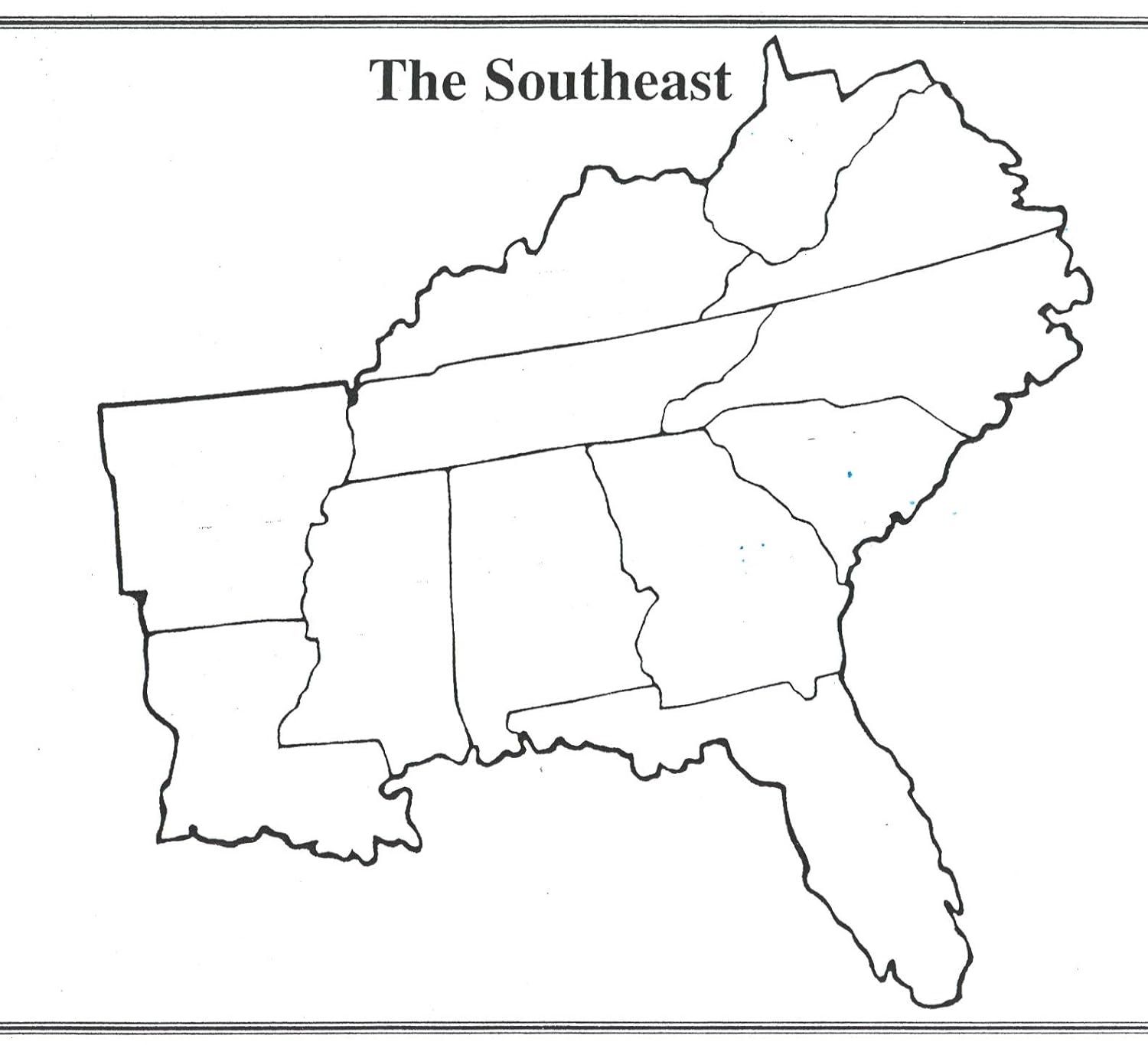 Blank Southeast Region Map Living Room Design 2020