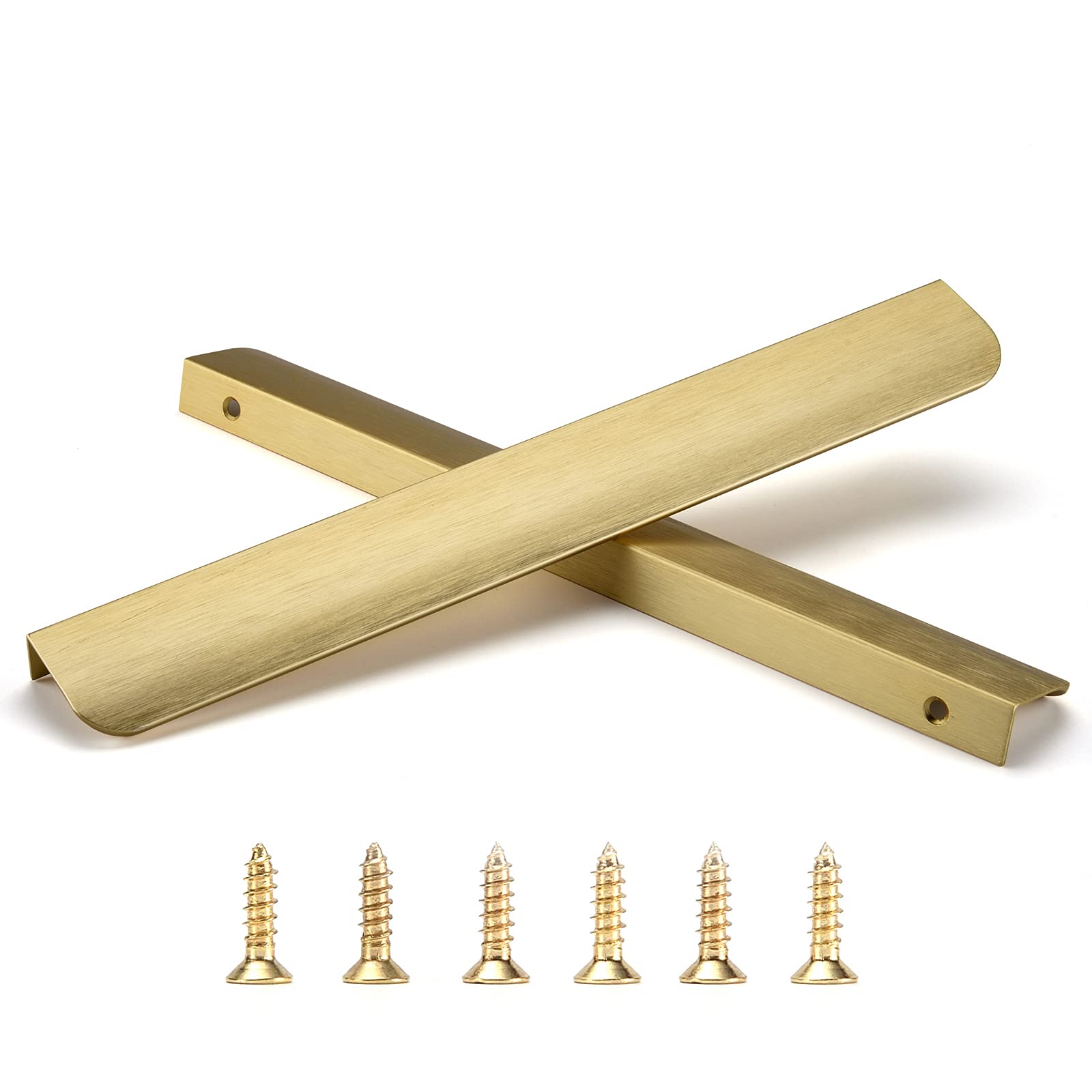 Satanga Brushed Brass Edge Finger Tab Pull for Cabinets Kitchen ...