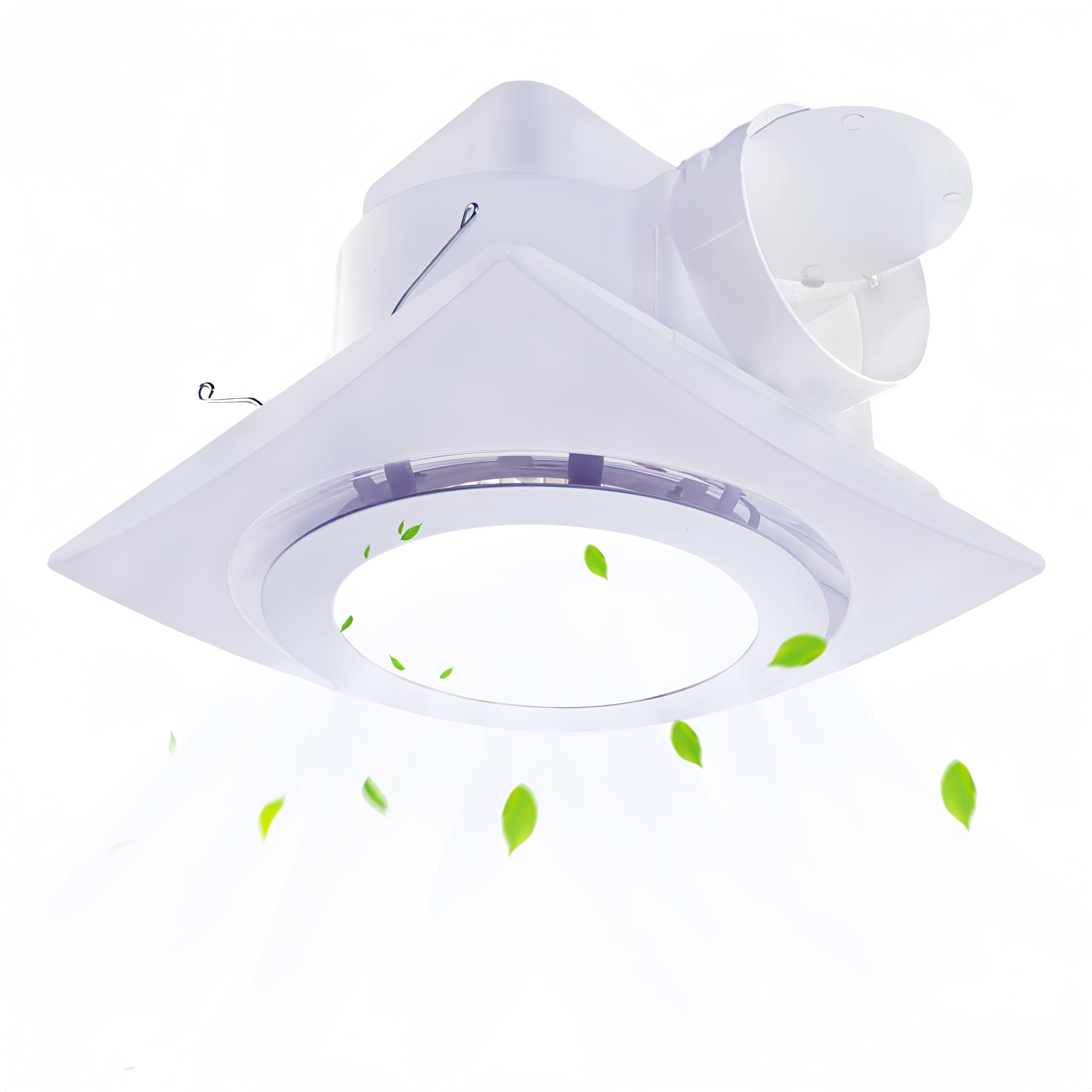 Yopmb Bathroom Exhaust Fan with LED Light, Square Ceiling Mount Quiet ...