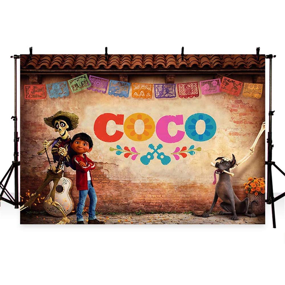 Buy 7x5 Photo Background Vinyl Coco Backdrop Happy Birthday Vintage Red ...