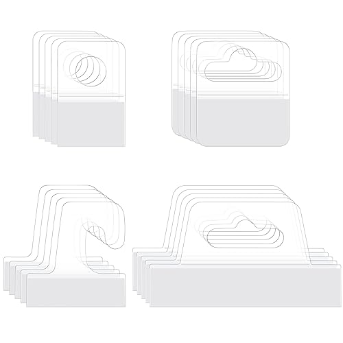Marsui 200 Pieces 4 Style Clear Slot Hole Hang Tags Self Adhesive ...