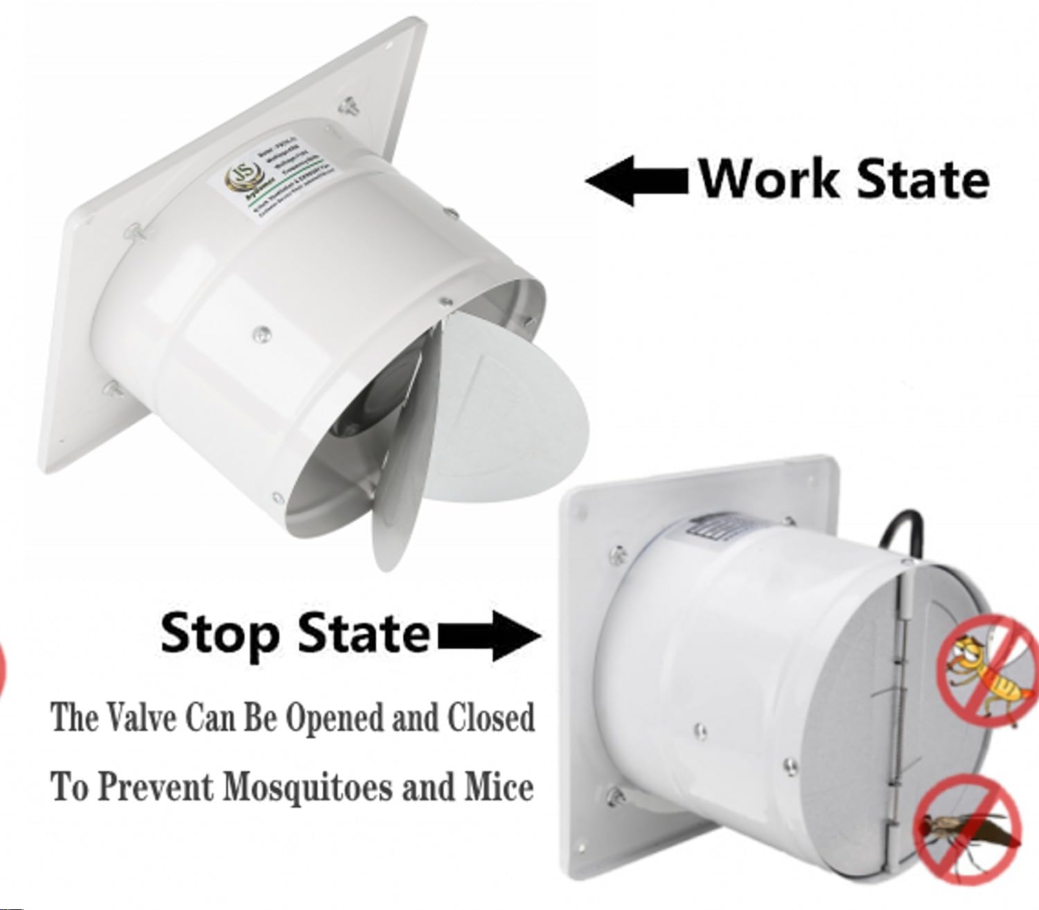 Mua Aydomer 8 inch Exhaust Fan Wall Mounted Garage Ventilation Fan ...