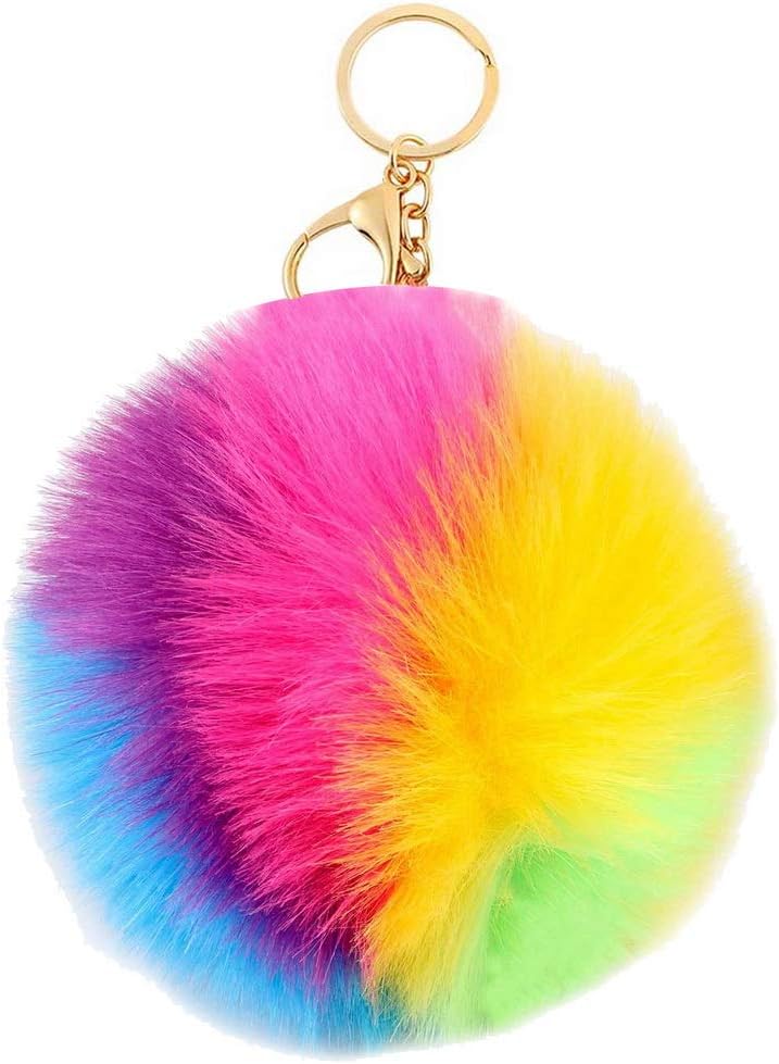 Fluffy Keyring, Pom Pom Keyring Keychain Plush Pendant Fluffy Plush ...