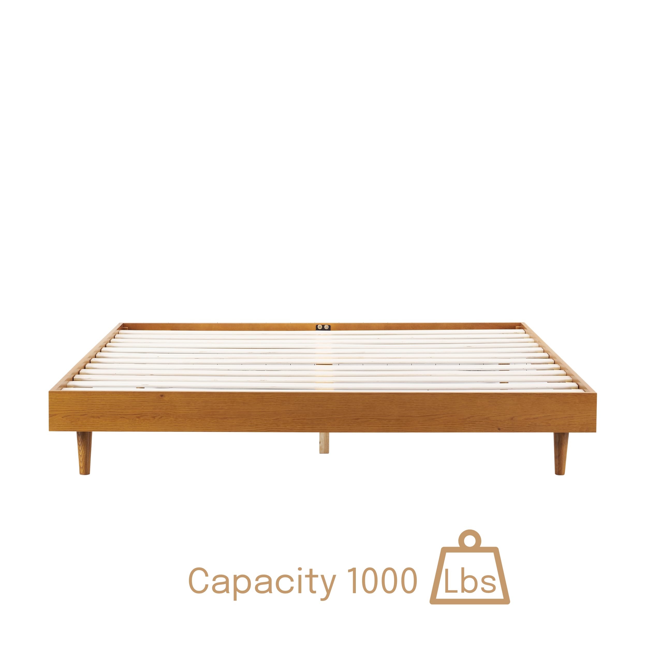 Mua NTC Fly Wooden Bed Frame Without Headboard, Solid Oak and Rubber ...