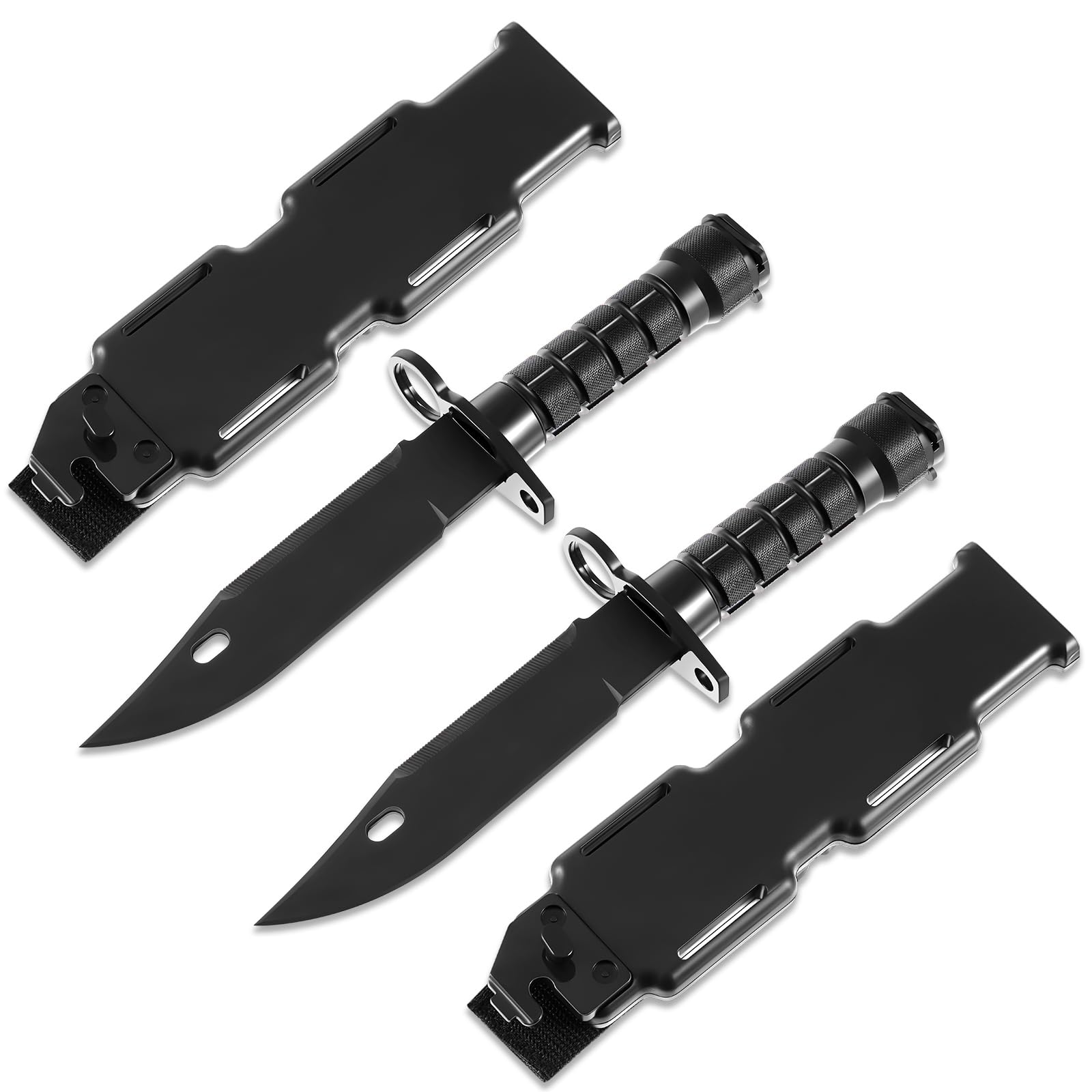 WinnerWhy 2 Pcs Rubber Training Knife with Sheath Dummy Plastic Dagger ...