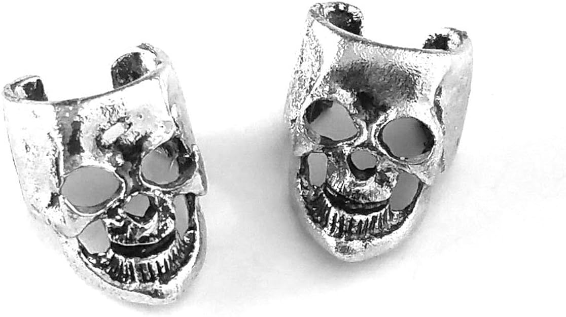 Amazon.com: Antiqued Silver Skull Ear Cuffs (Pair): Jewelry