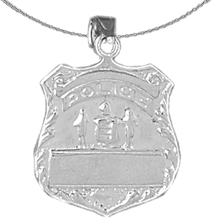 Amazon.com: Jewels Obsession Gold Police Officer Badge Necklace | 14K ...