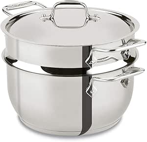 Amazon.com: All-Clad E414S564 Stainless Steel Steamer Cookware, 5-Quart ...