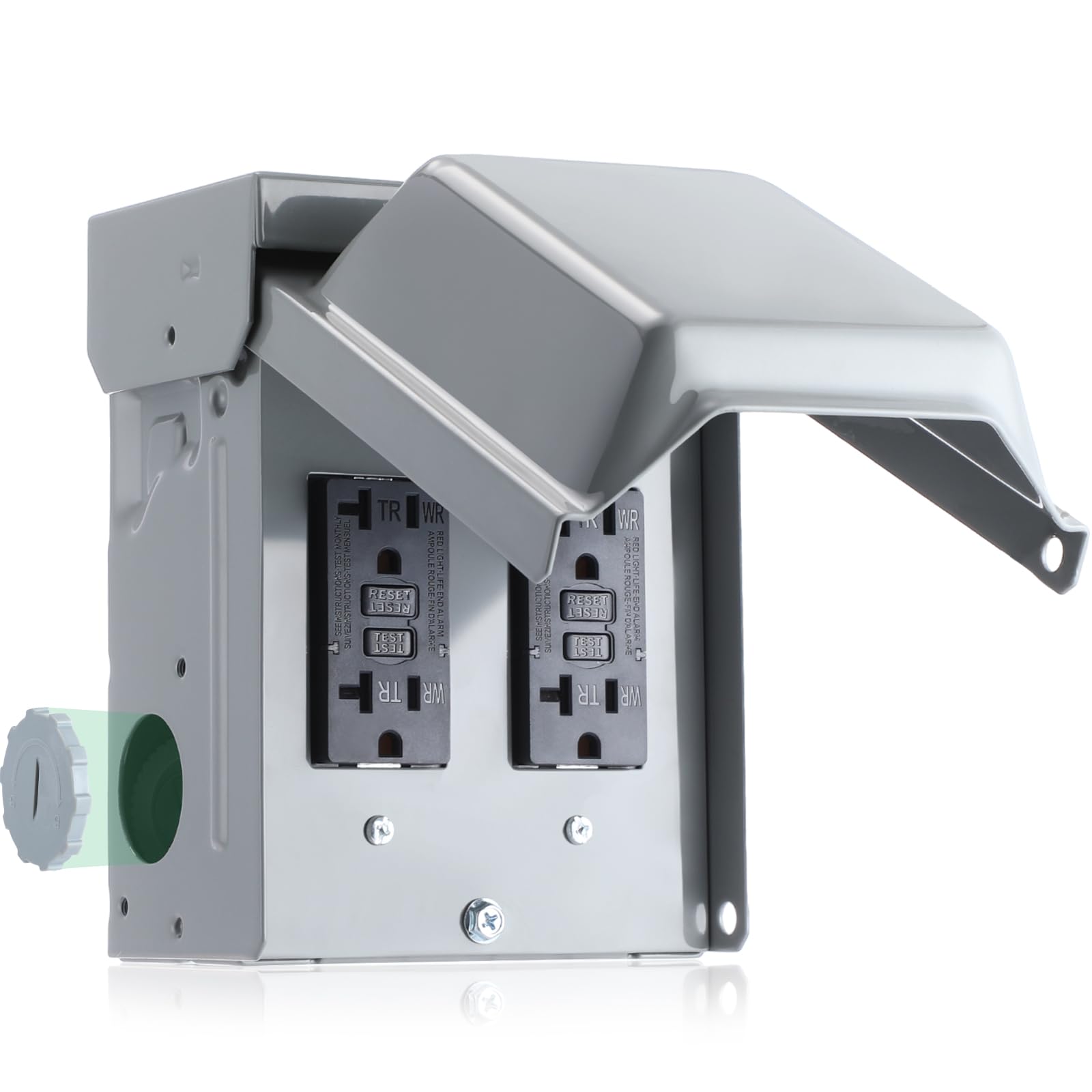Tellegloww Pre Drilled Outdoor Electrical Outlet Box with Dual 20 AMP ...