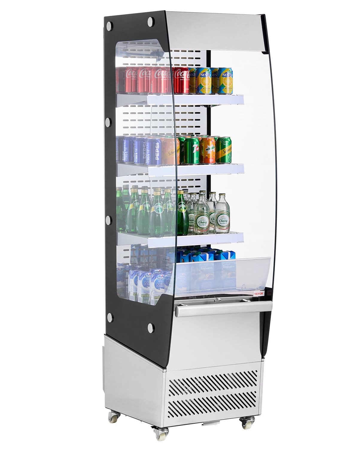 VEVOR Open Air Merchandiser, 3-Tier Shelving Commercial Refrigerator ...