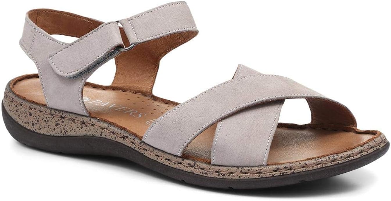 Pavers Flat Leather Sandals 318 238 - Stone Size 4 UK: Amazon.co.uk ...