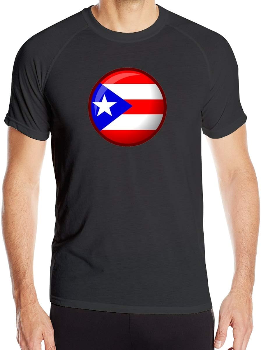 T-Shirts, Puerto Rico Flag Men's Short Sleeve Shirts Running Tees ...