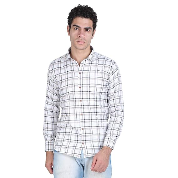 Buy HUGE Men's Cotton Checkered Chex Regular Fit Casual Shirt Full ...