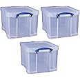 Amazon.com: Really Useful Box 17 Liter Plastic Stackable Storage Container w/Snap Lid & Built-In ...