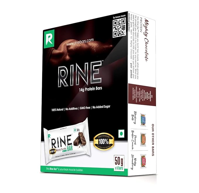 Rine 14g Max Protein Bar |Pack of 6 Protein Bars Sugar Free 100% |High ...