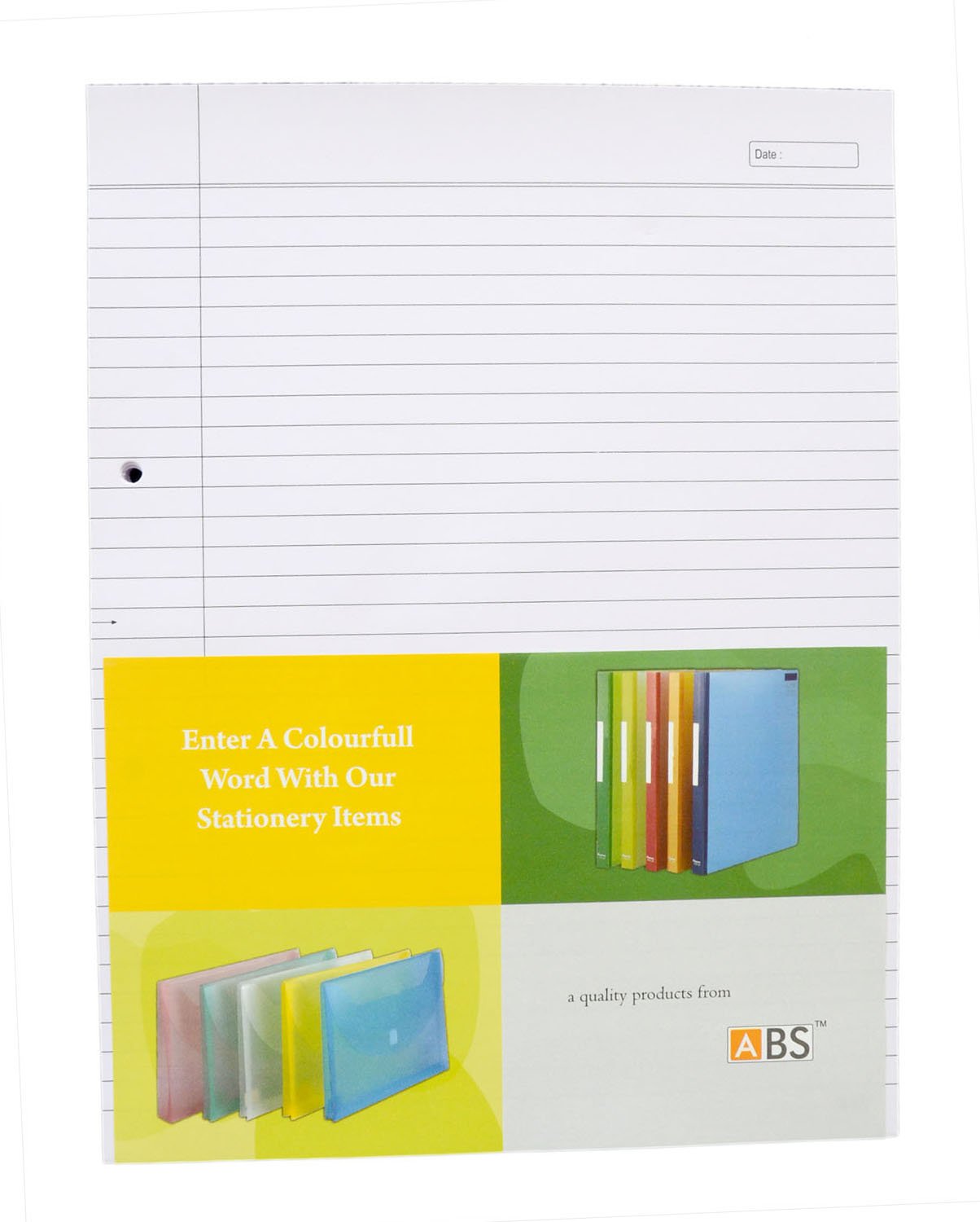 ABS Brand Project Paper - Two Side Ruled File Papers (Pack of 100 ...
