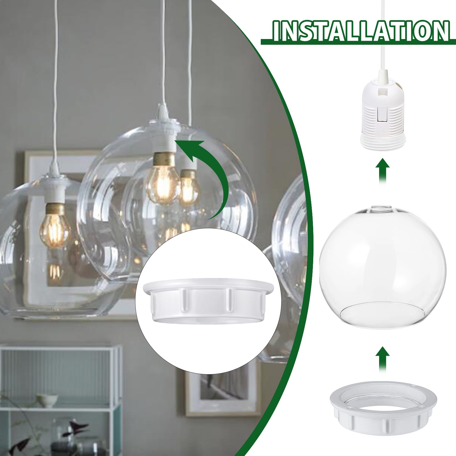 Light Socket Shade Rings,Aluminum Threaded Socket Ring For Medium Base ...