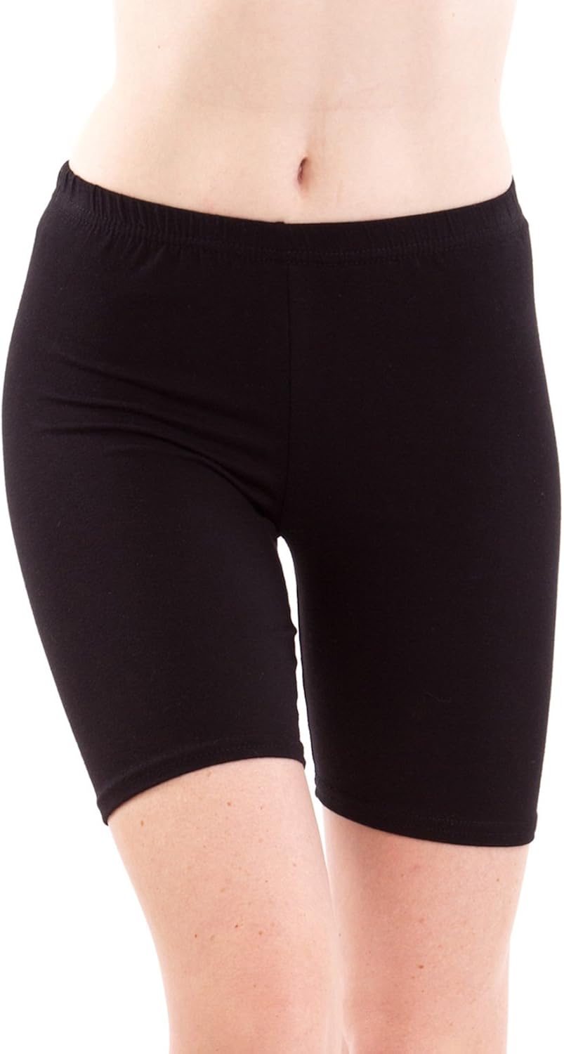 Ladies Mid Thigh Cotton Spandex Active Shorts Multiple Colors Ladies Mid Thigh Cotton Spandex Active Shorts Multiple Colors
