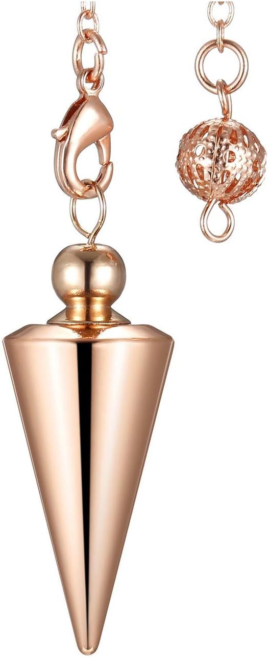 Jovivi Copper Dowsing Pendulum Rose Gold Metal Scrying Divination
