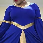 Amazon.com: Women Metallic V Neck Praise Dance Dress Liturgical Worship ...