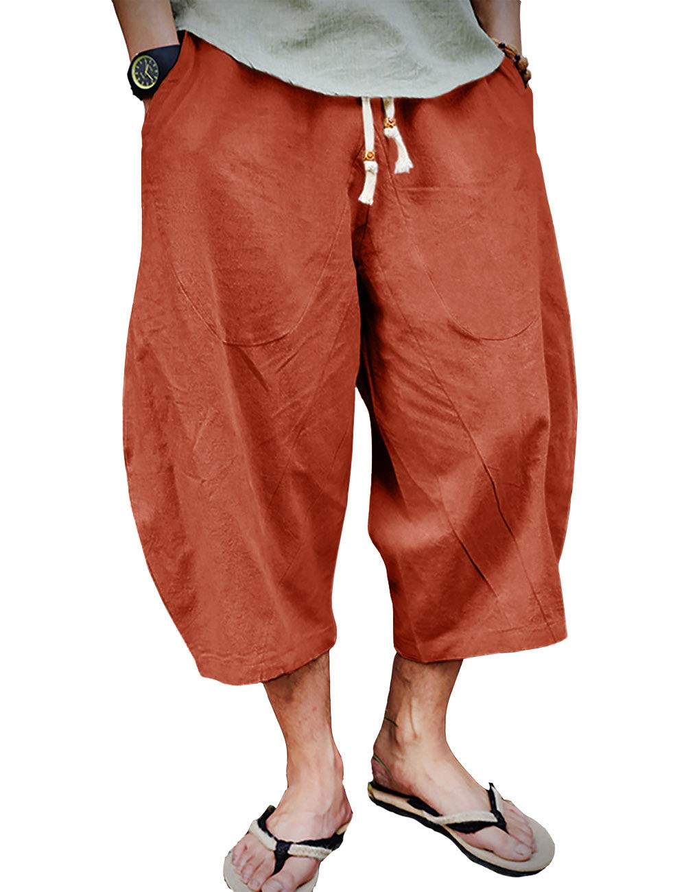 EKLENTSON Capri Pants for Men Yoga Pants Baggy Harem Capri Pants ...