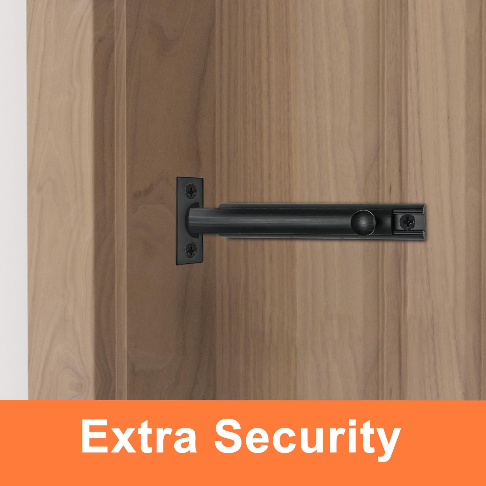 KOVOSCH Solid Brass Surface Bolt 4 Inch, Heavy Duty Concealed Slide Surface Door Bolt, Black on ...