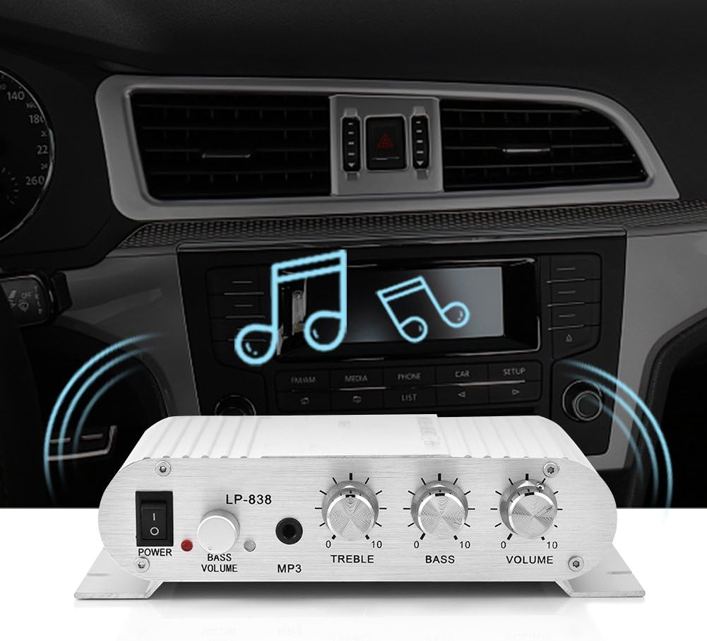 Queen.Y Mini HiFi 2.1 Stereo Bass Auto Car Home Audio Power Amplifier ...
