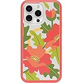Amazon.com: OtterBox iPhone 15 Pro (Only) Symmetry Series Clear Case - QUILTED POPPIES (Red ...