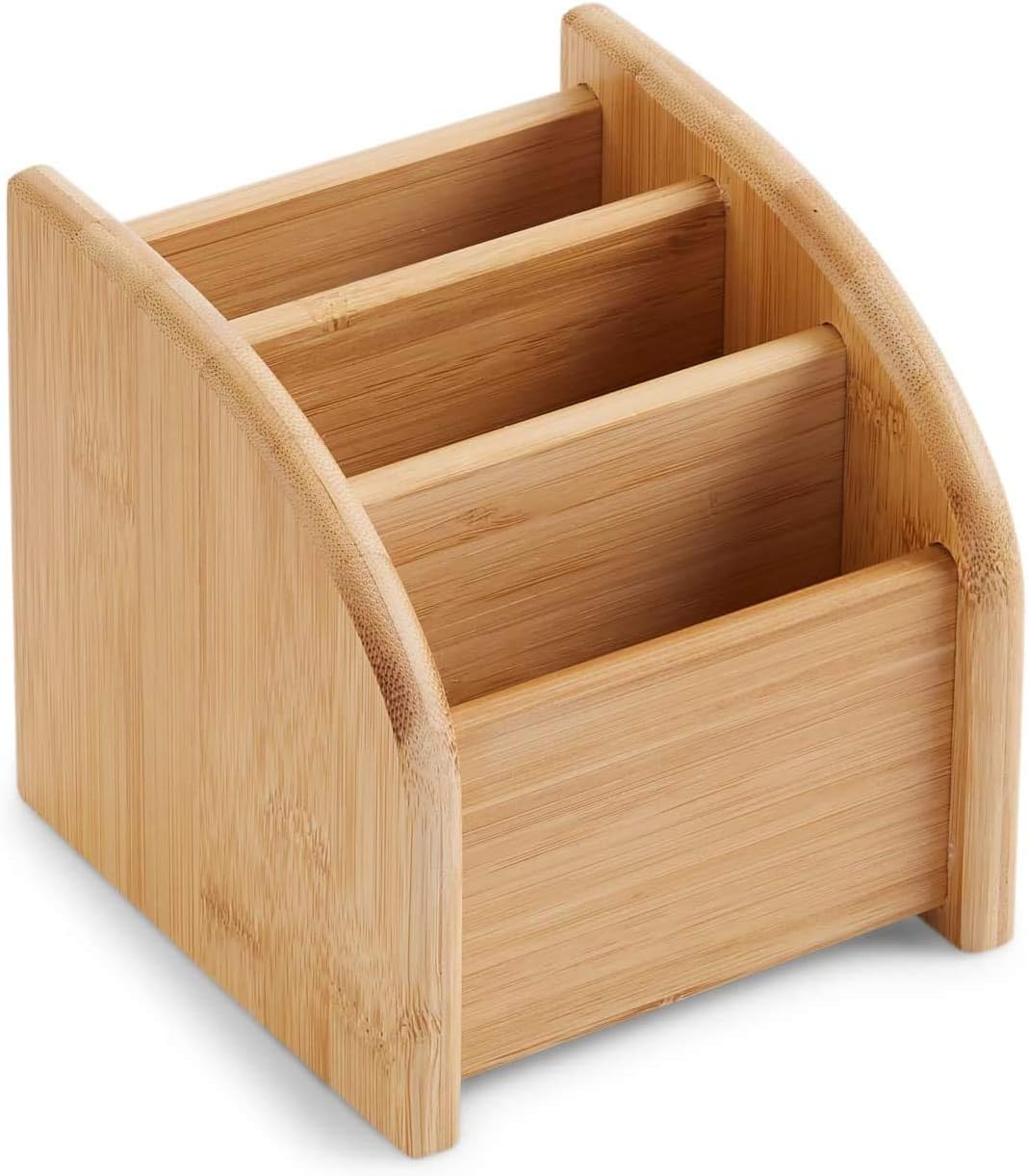 Amazon.com: Bamboo Mini Desk Organizer 3 Tier Desk Storage for Office ...