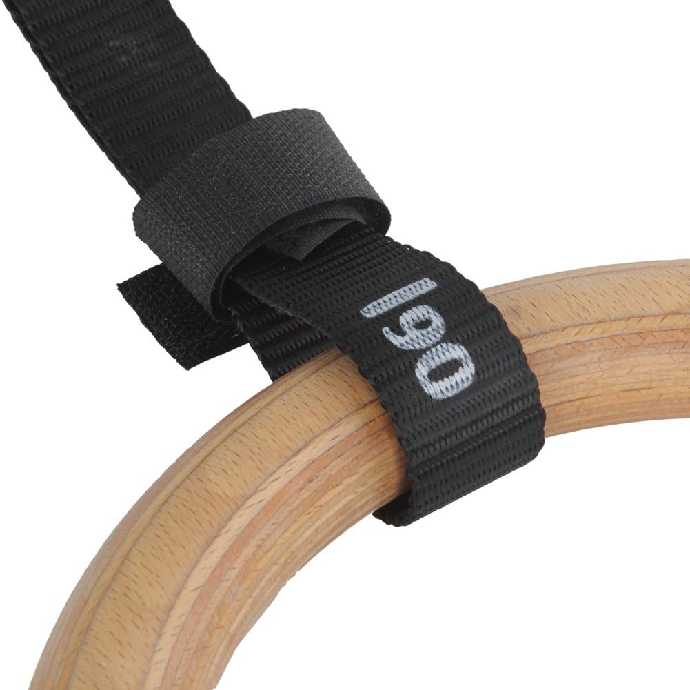 PELLOR Olympic Gym Rings 28mm DIA Wood Gymnastic Rings with Number And ...
