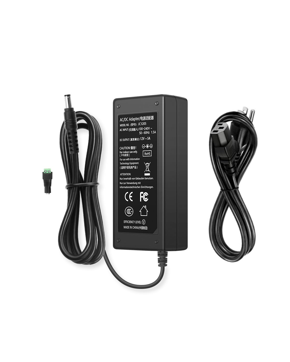 Mua DC 12 Volt 5 Amp Power Supply, AC to DC 12V 5A Power Adapter, 100-240V AC Input to DC 12V 5A ...