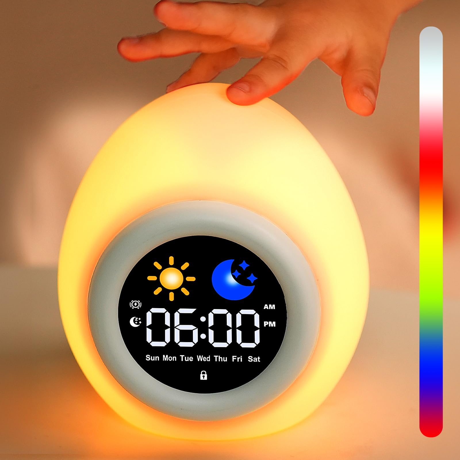 Mua Alarm Clock for Kids Toddlers, Cute Touch Night Light with 6 White ...