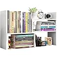 Amazon.com: Linch Desktop Bookshelf, Wood Adjustable Desktop Storage ...