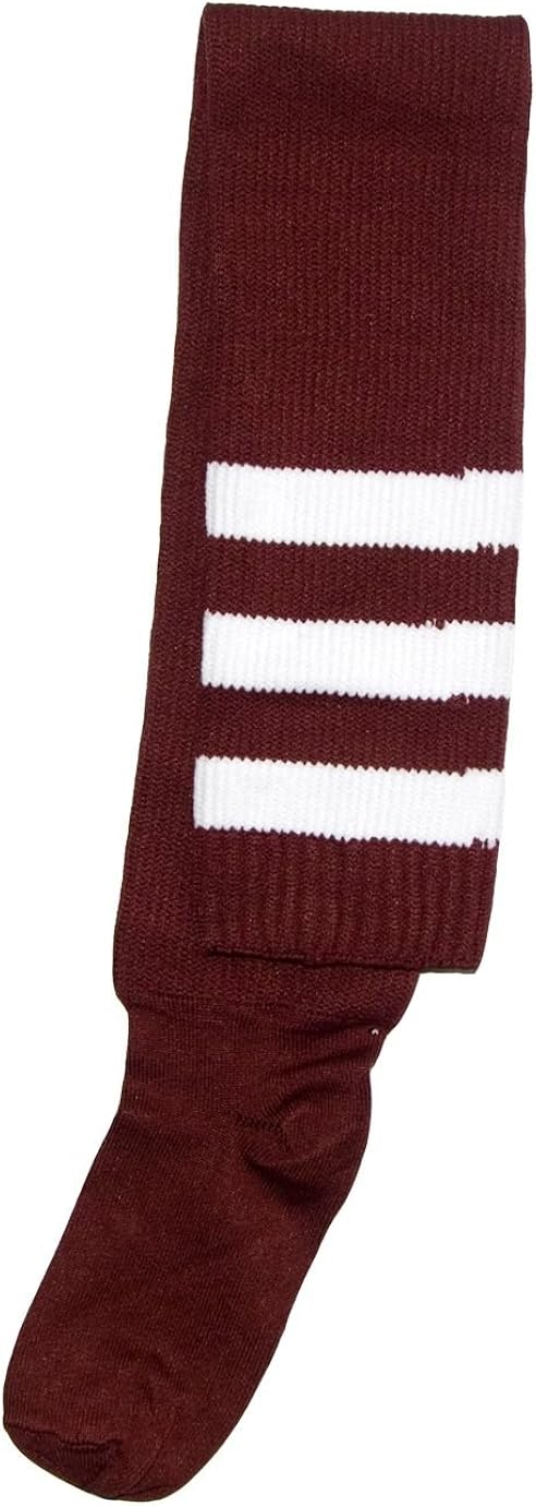American Apparel Stripe Thigh-High Socks - Maroon / White / One Size ...