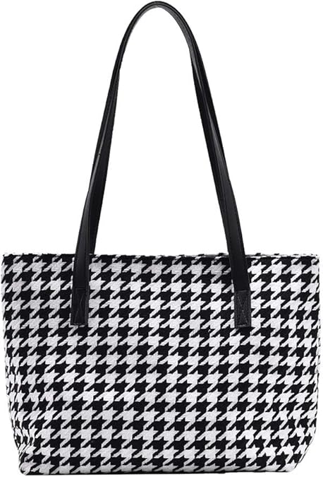 Fashion Retro Houndstooth Shoulder Bag Ladies Large Capacity tote Bag ...
